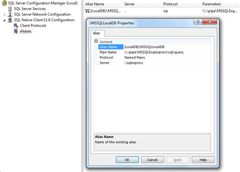 Sql Server Alias Sqlexpress To Localdbmssqllocaldb Stack Overflow