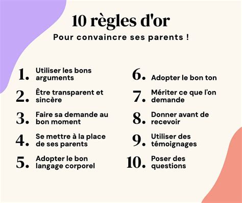 Comment convaincre ses parents de dire oui Problème résolu