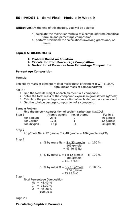 Es Iii Semi Final Module 9 Wk 9 Es Iiiadge 1 Semi Final Module 9 Week 9 Objectives At