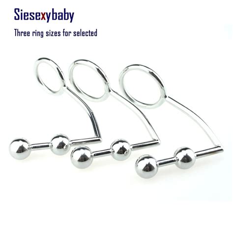 Sexy Slave Cosplay Game Stainless Steel Anal Hook With Two Balls Anal Plug Anal Sex Toys For