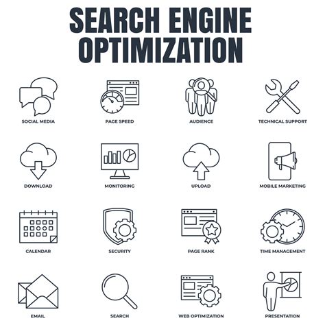 Set Of Search Engine Optimization Icon Logo Vector Illustration Seo