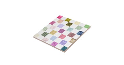 Rainbow Checkerboard Pattern Tile Zazzle