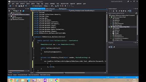 Silverlight Ria Services 7 Kullanıcı Girişi Youtube