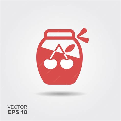 Premium Vector Cherry Jam Jar Vector Icon
