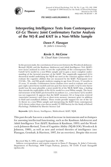 Pdf Interpreting Intelligence Tests From Contemporary Gf Gc Theory