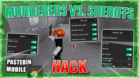 Roblox Murderers Vs Sheriffs 🌟 Script Hack Pastebin Gui Kill All Kill Aura Esp And More