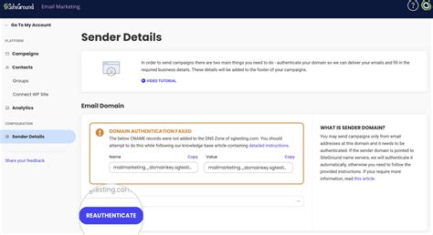 What To Do If Your Domain Authentication Fails Siteground Kb