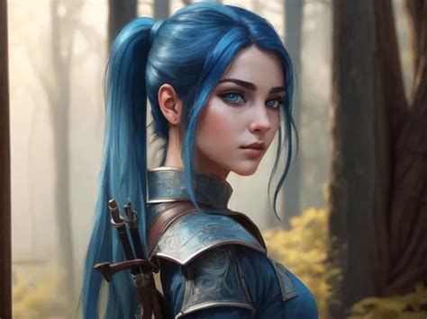Headshot Female Dnd Kalashtar Tan Black Hair Lig