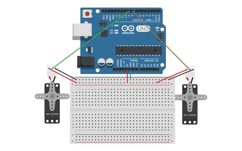 Circuit Design Sesión 27 Servomotores Con Joystick Tinkercad