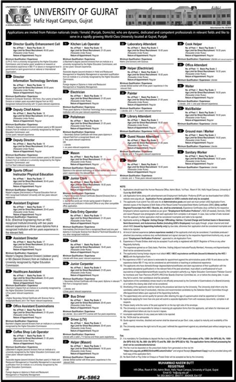 Latest Uog Jobs June 2024 University Of Gujrat Jobs