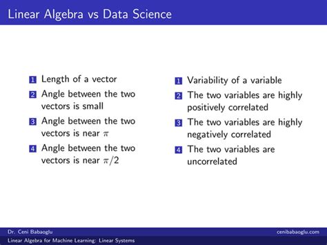 Linear Algebra For Machine Learning Linear Systems PDF