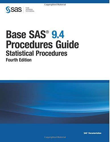 Base Sas 9 4 Procedures Guide Fourth Edition 9781629598765 Sas Institute Books
