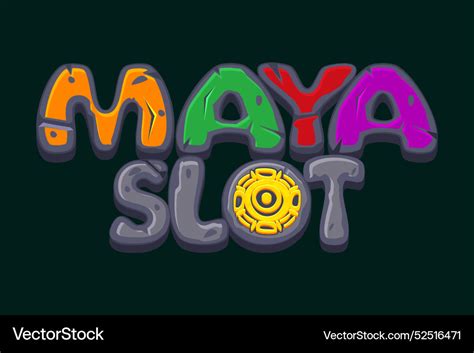 Stone Text Maya Slot Logo For Ancient Mayan Vector Image