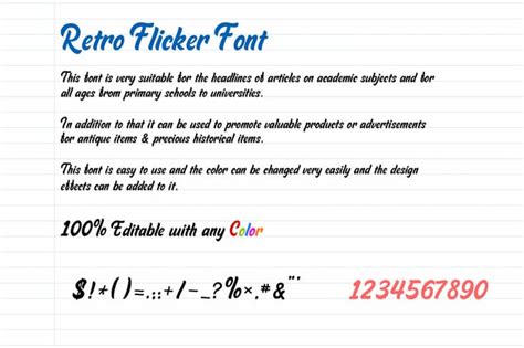 Retro Flicker Font Serif Ft Flicker And Vintage Envato