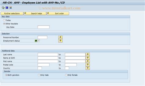 PC M LAHV SAP Tcode Employee List With AHV Number CD