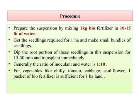 Methods Of Application Of Biofertilizer Pptx