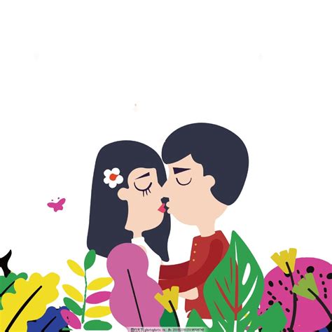 亲吻情人节亲吻的情侣矢量插画图片节日元素设计元素 图行天下素材网
