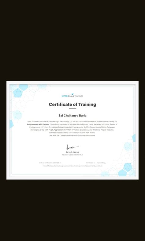 Sai Chaitanya Barla On Linkedin Successfully Completed Programming