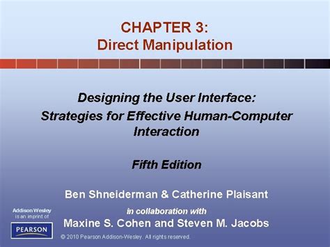 Chapter 3 Direct Manipulation Designing The User Interface