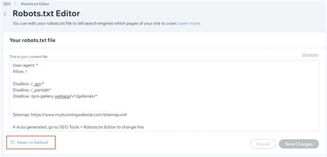 Editing Your Sites Robots Txt File Help Center Wix Com