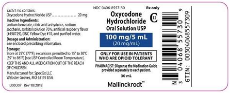 Oxycodone Solution Fda Prescribing Information Side Effects And Uses