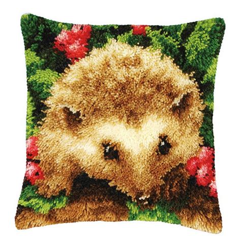 Latch Hook Kit Rug Canvas Knit Cushion Embroidery Cartoon Fox 16x16