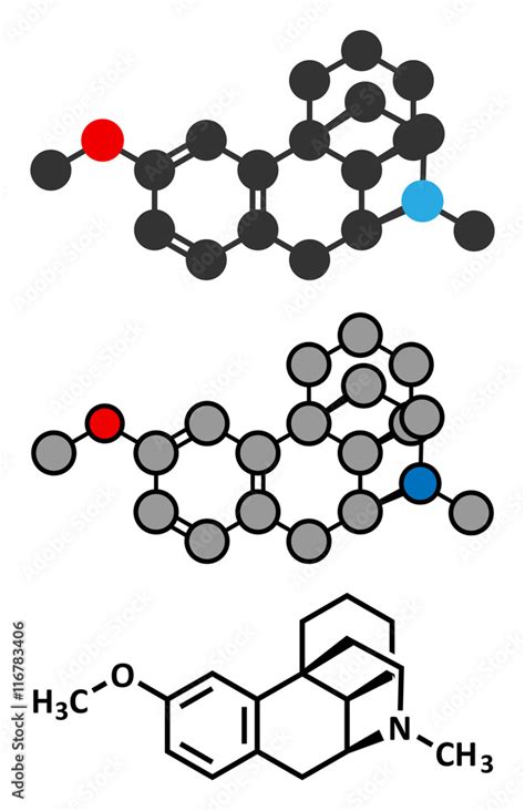 Dextromethorphan Cough Suppressant Drug Antitussive Molecule Stock