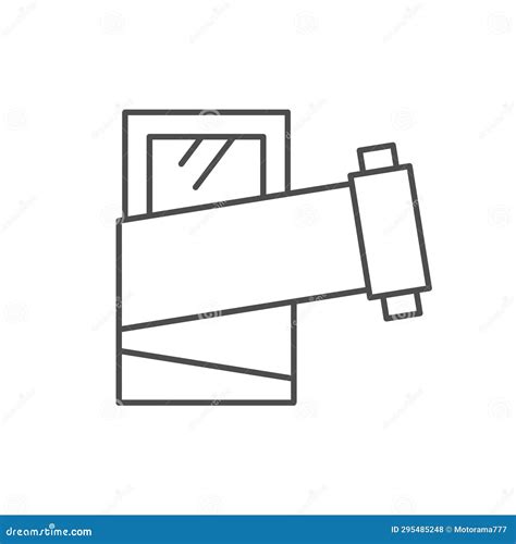 Packaging Process Line Outline Icon Stock Vector Illustration Of
