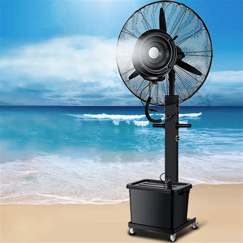 Buy Water Tank Misting Fan Heavy Duty Industrial Pedestal Fan Outdoor Cooling Standing Fans