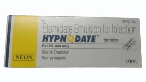 ETOMIDATE EMULSION FOR INJECTION 2 MG ML HYPNODATE At 435 Vial