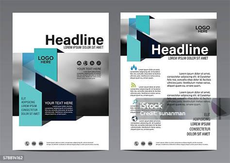 블루 브로셔 레이아웃 디자인 템플릿 연례 보고서 플라이어 일러스트 벡터 0명에 대한 스톡 벡터 아트 및 기타 이미지 0명 2차 도형 기업 재무와 산업 Istock