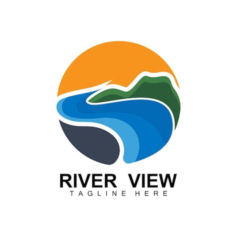 River Logo Design River Creek Vector Riverside Illustration Mit Einer