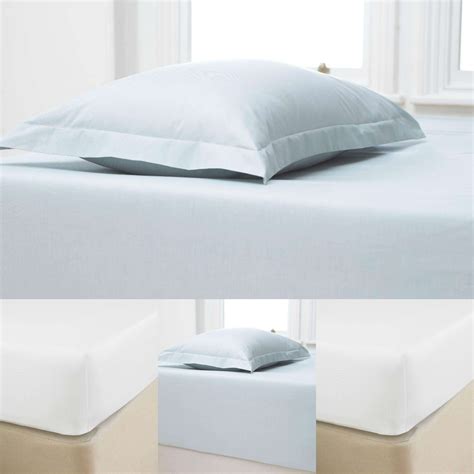 100 Egyptian Cotton 400 Tc 30cm Deep Fitted Sheet Bed And Bath Linen