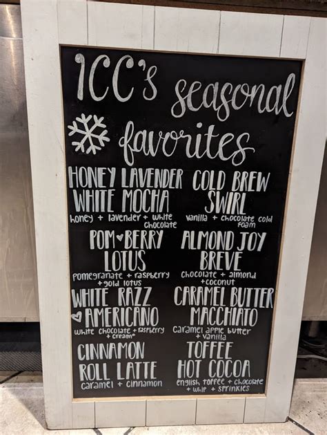 Seasonal Coffee Menu Winter January Coffee Drinks Winter Coffee