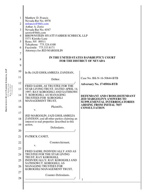 Fillable Online Jm2018 0126 Defendants Answers To Supplemental