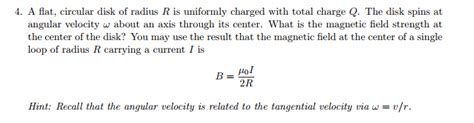 solved a flat circular disk of radius r is uniformly