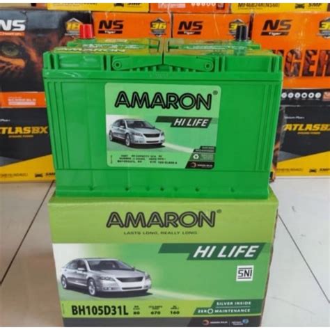 Jual AKI BATERAI MOBIL MITSUBIHI PAJERO AMARON HILIFE 105D31L NX120 7L