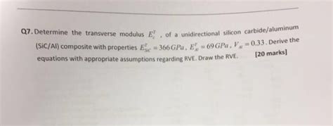 solved determine the transverse modulus e c t of a