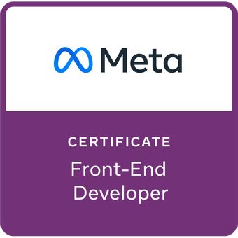 Meta Front End Developer Certificate Credly