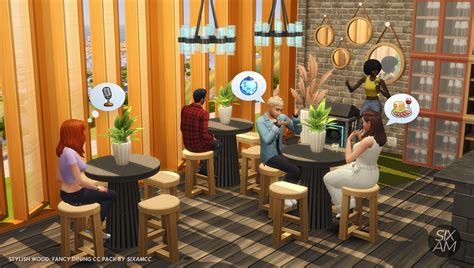 Stylish Wood Fancy Dining Cc Pack The Sims 4 Build Buy Curseforge