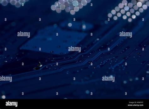 Close Up View Of Computer Motherboard Elements Stock Photo Alamy