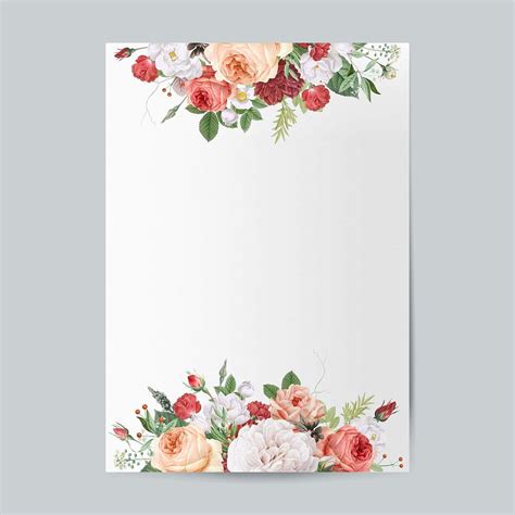 Floral Wedding Invitation Mockup Illustration Premium Psd Rawpixel