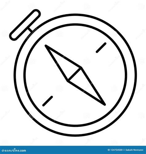 Compass Thin Line Icon Navigation Vector Illustration Isolated On