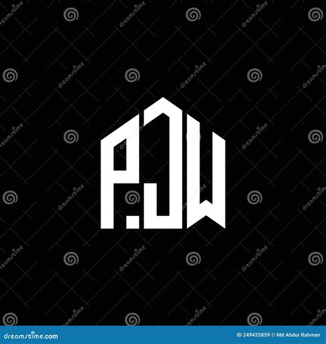 Pjw Letter Logo Design On Black Background Pjw Creative Initials