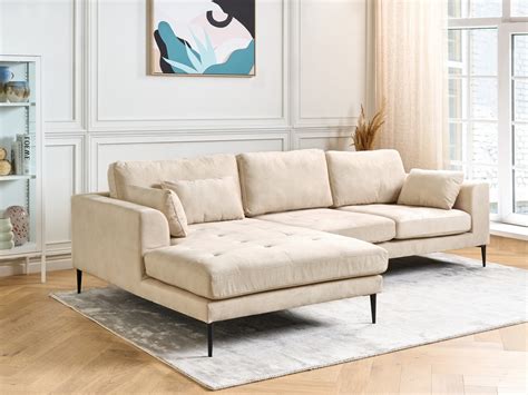 Cream Corner Chaise Sofa Baci Living Room
