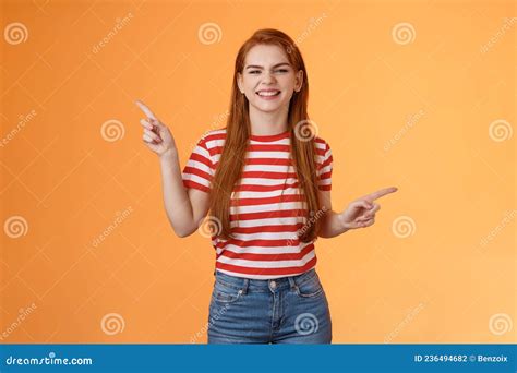 Carefree Happy Redhead Female Celebrating Good News Feel Happy Joyful
