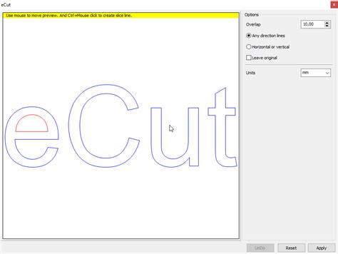 ECut For CorelDRAW Functions Slice Object