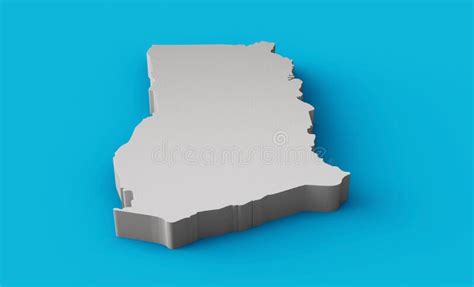 Ghana 3d Map Geography Cartography And Topology Sea Blue Surface 3d