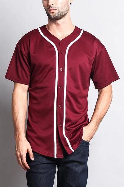 Baseball Button Down Short Sleeve Jersey Shirt Outfit Men Custom
