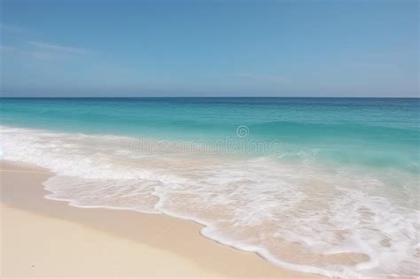 Beautiful Sandy Beach With White Sand And Rolling Calm Wave Of
